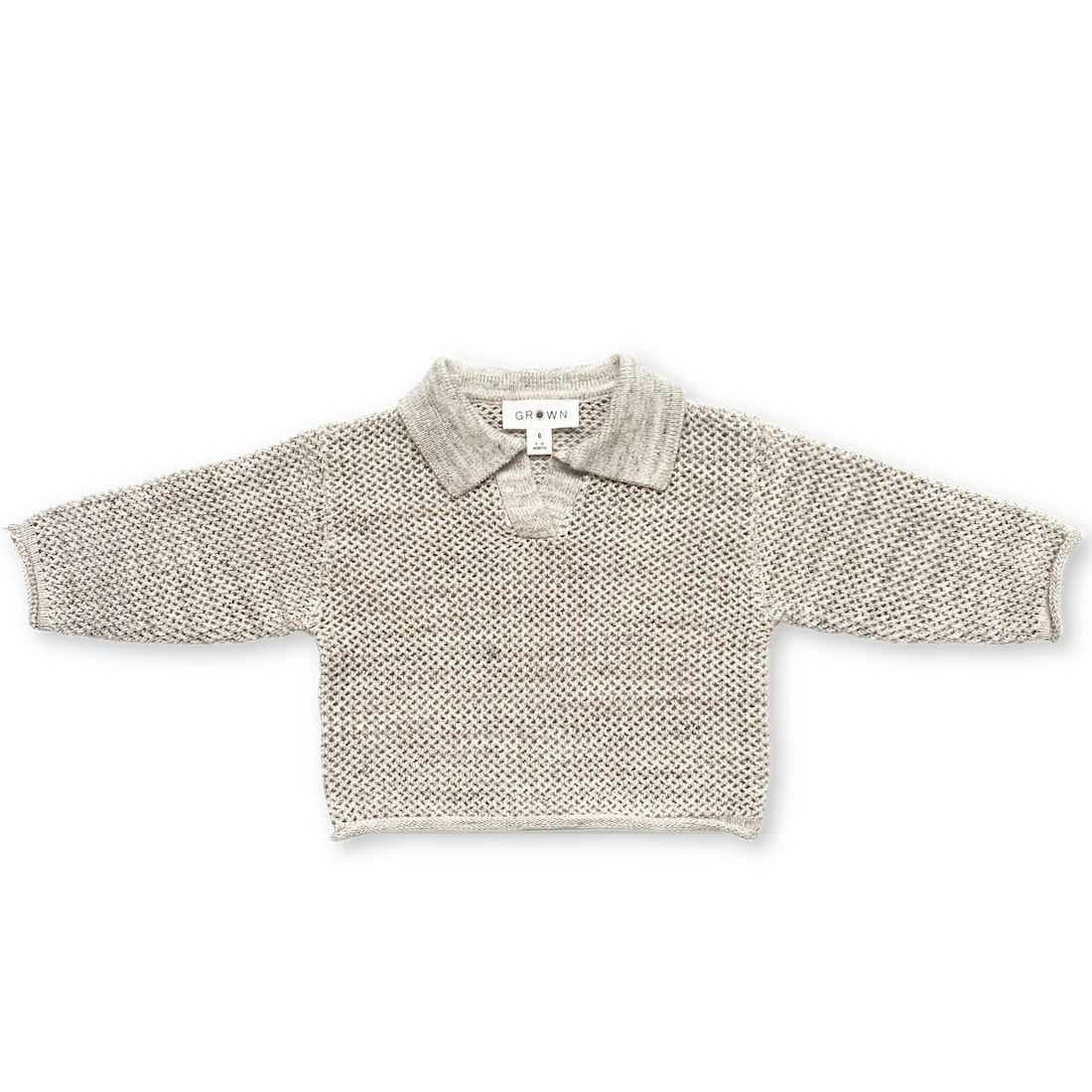 [GROWN] Open-Knit Collar Pull Over / Wheat – anoko.
